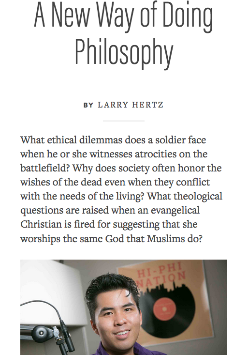 An article about the origins and mission of Hi-Phi Nation – Hi-Phi Nation